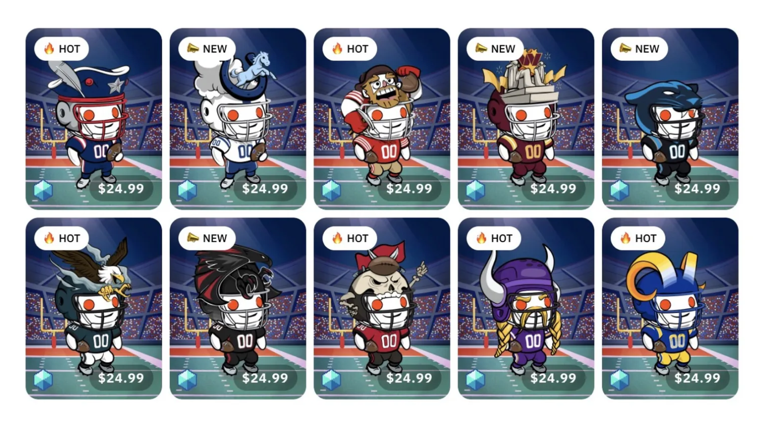 Reddit Presents NFL-Themed NFT Avatars for all NFL Teams